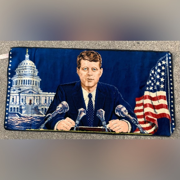 Vintage | Art | Vintage John F Kennedy Jfk Tapestry Wall Rug 96s ...